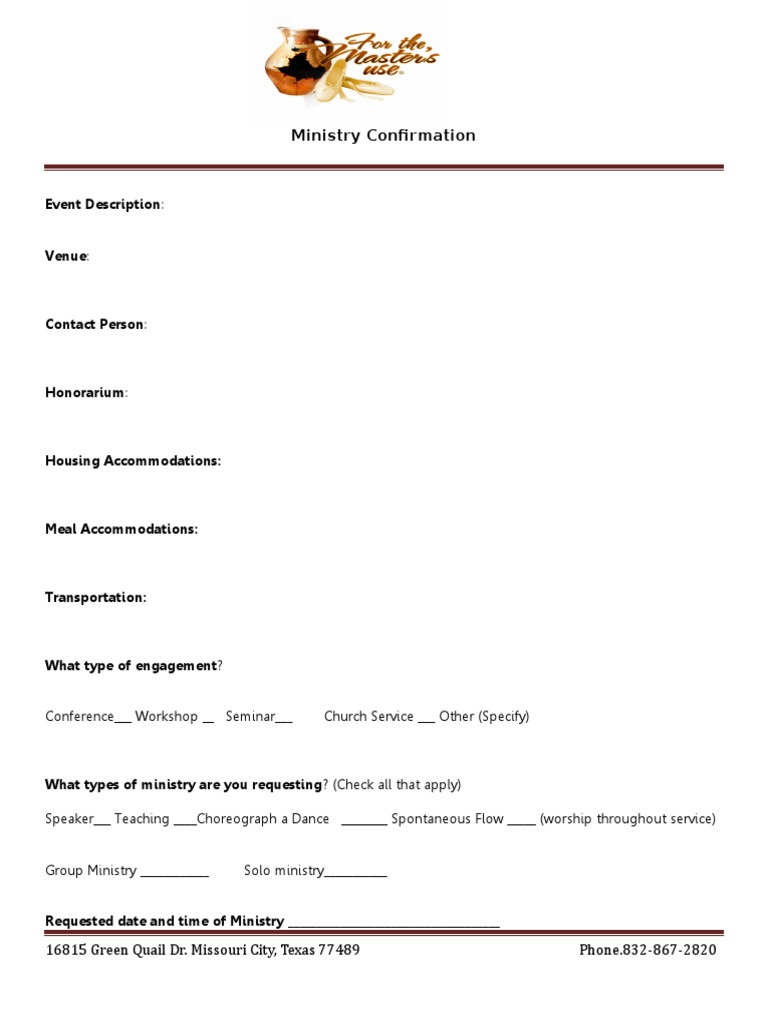 For The Masters Use Ministry Proposal | PDF