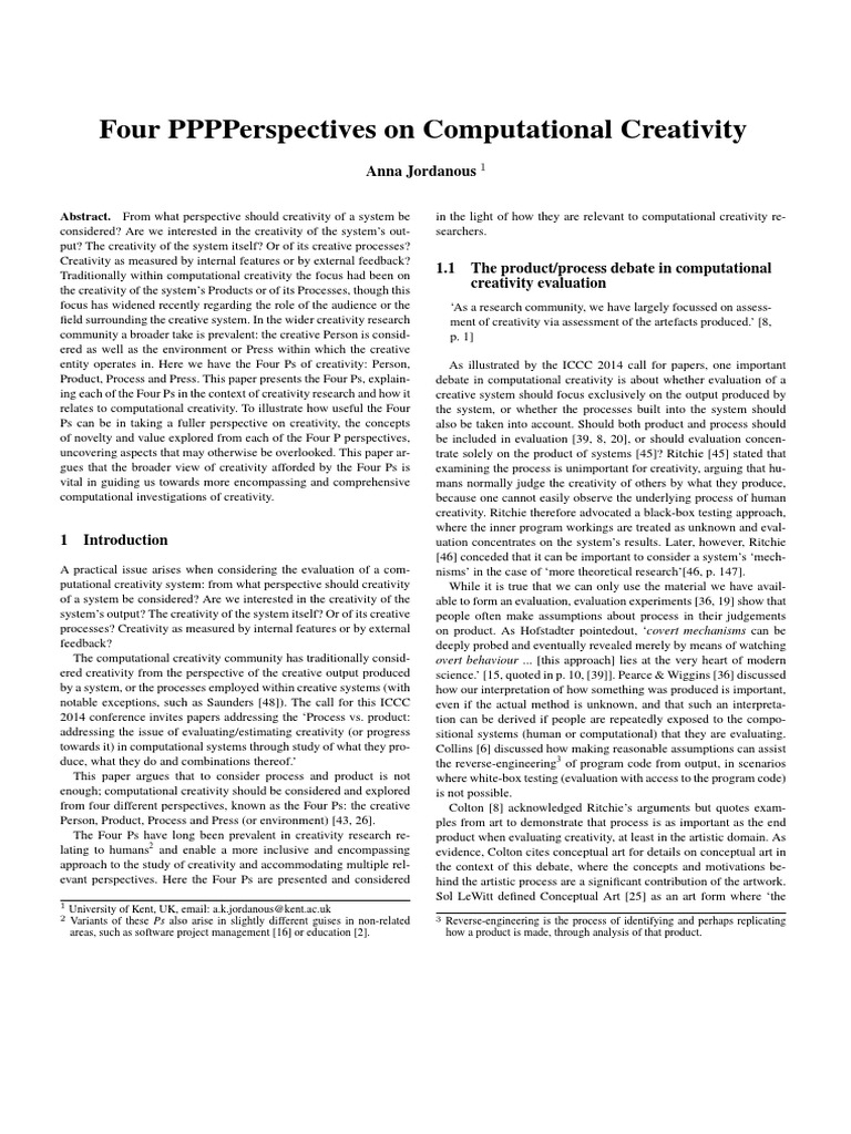 4 Ps of Creativity | PDF | Creativity | System