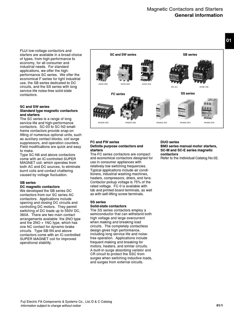 Fuji Electric Magnetic Contactors Catalog | PDF | Relay | Power Supply
