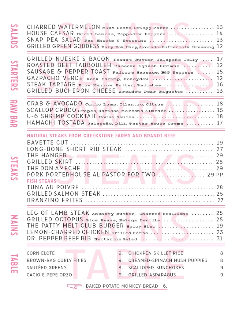 Quality Eats UES Dinner Menu | PDF | Steak | Salad