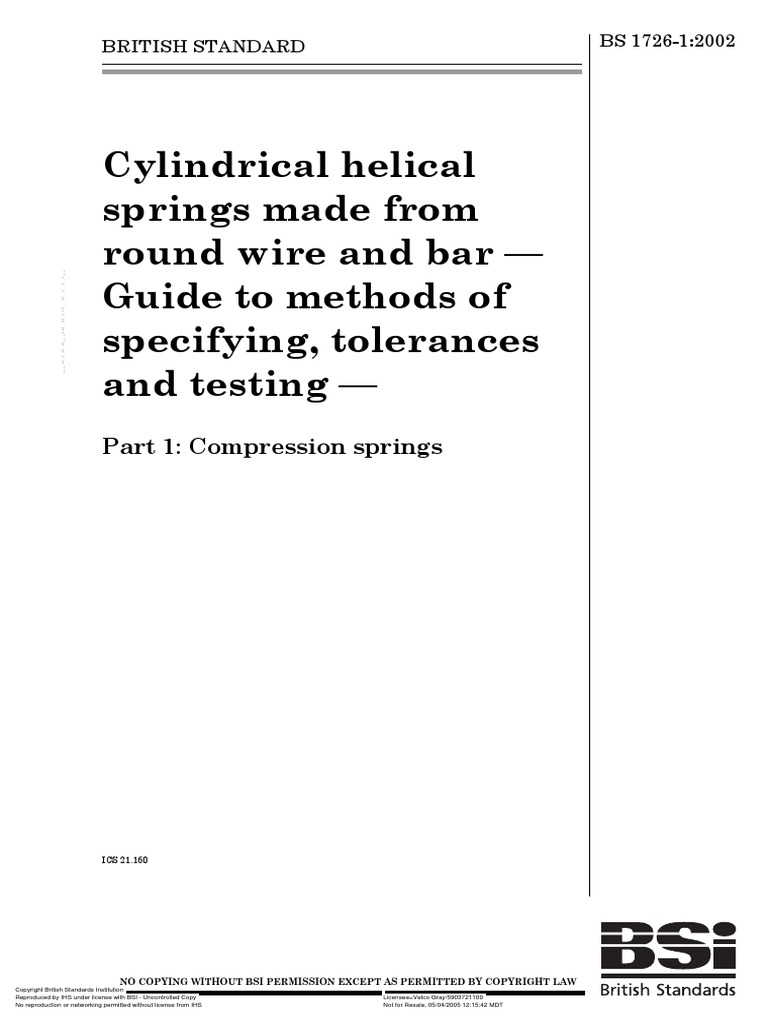 BS 1726-1 Guide To Methods of Specifying Tolerances and Testing ...