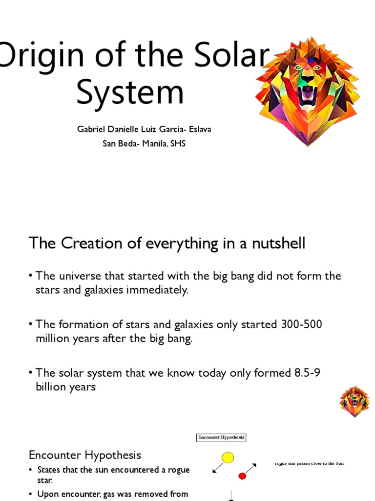 Origin of The Solar System | PDF | Formation And Evolution Of The Solar ...