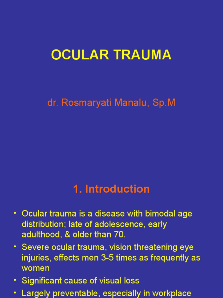 Ocular Trauma: Types and Management | PDF | Human Eye | Cornea