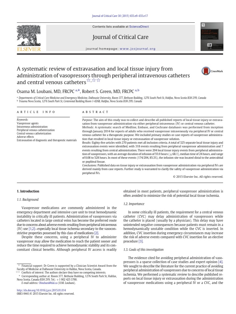 A Systematic Review of Extravasation and Local Tissue Injury From ...