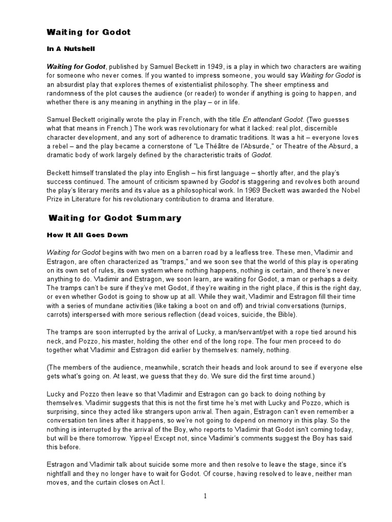 Waiting For Godot | PDF | Theatre | Science