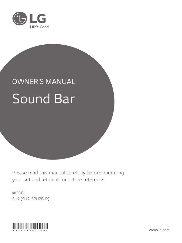 LG SH2 Soundbar Manual | PDF | Bluetooth | Electrical Connector