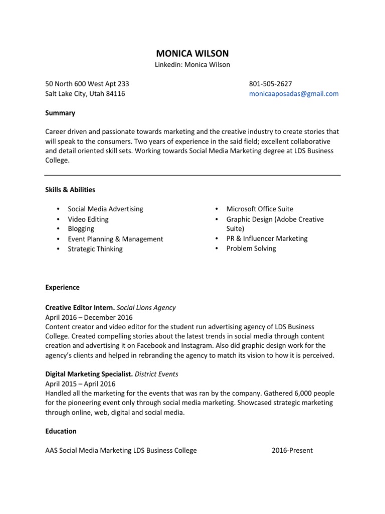 SMM Resume | PDF