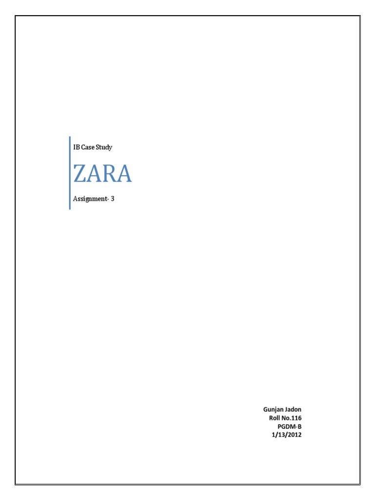 Zara Case Study | PDF | Strategic Management | Retail