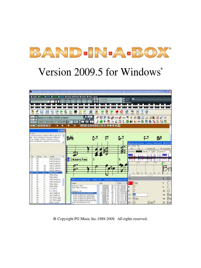 Band In A Box 2009 Manual Pdf Synthesizer Sound Technology