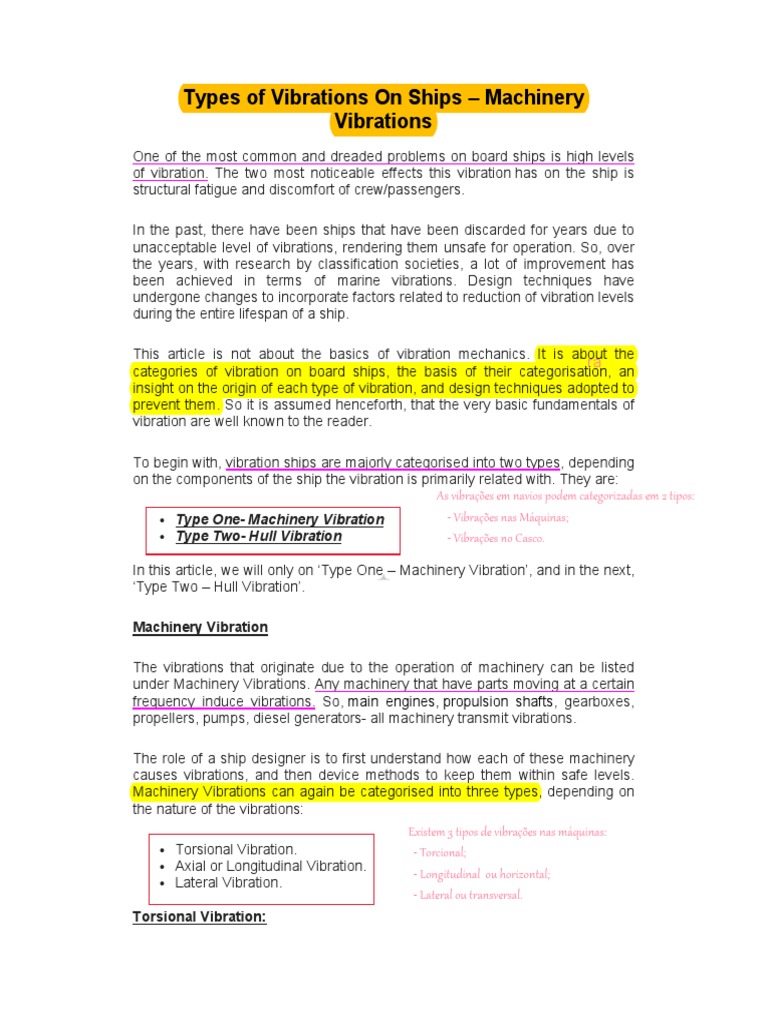 Types of Vibrations On Ships - Machinery Vibrations | PDF | Propeller ...