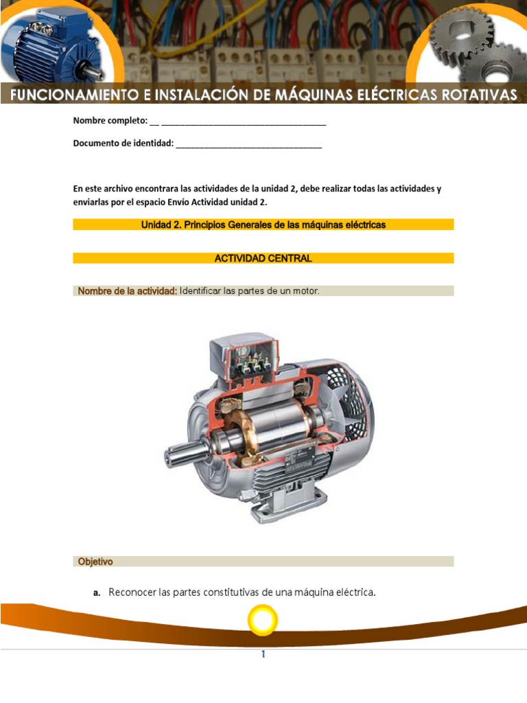actividad 2 maquinas electricas rotativas sena | Generador eléctrico | Ingenieria Eléctrica