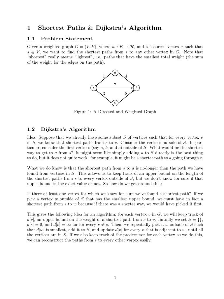 Dijkstra's Algorithm: Finding the Shortest Paths in a Graph | PDF ...