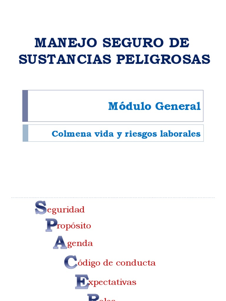 Manejo Seguro de Sustancias Químicas Peligrosas - Colmena | PDF | Combustión | Oxígeno
