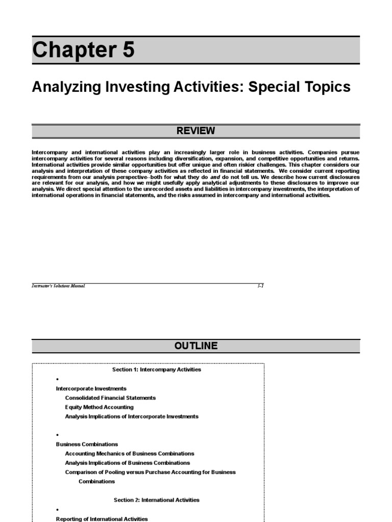 FSA 8e Ch05 SM | PDF | Goodwill (Accounting) | Consolidation (Business)