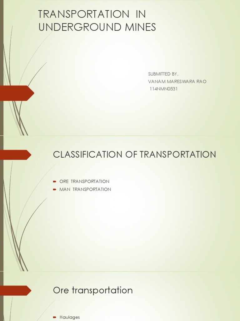 Underground Mine Transportation Systems | PDF | Locomotives | Diesel Engine