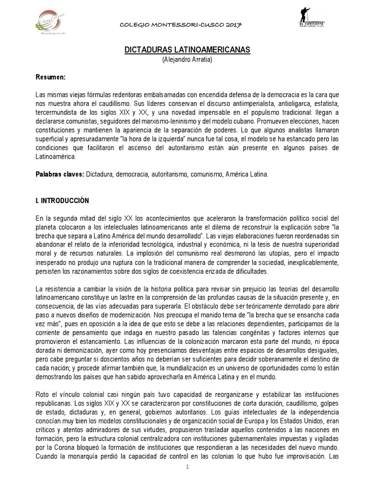 Dictaduras Latinoamericanas | PDF | Dictadura | Democracia