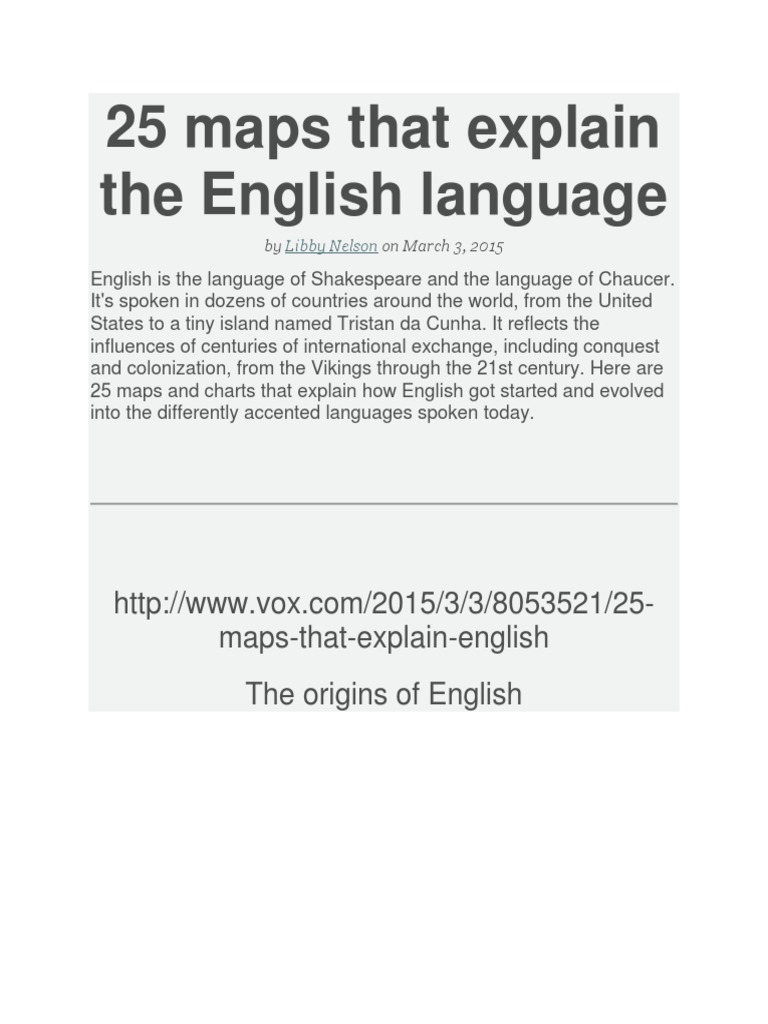25 Maps That Explain The English Language | PDF | English Language ...
