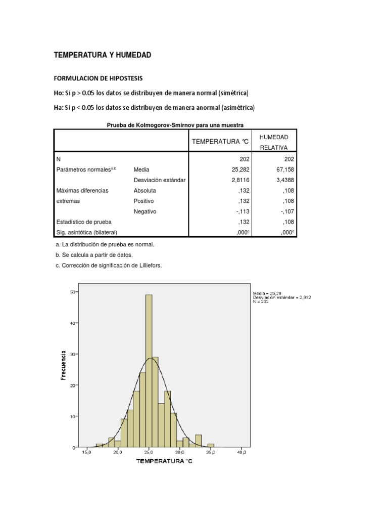 Análisis De Temperatura Y Humedad Pdf Análisis Estadístico