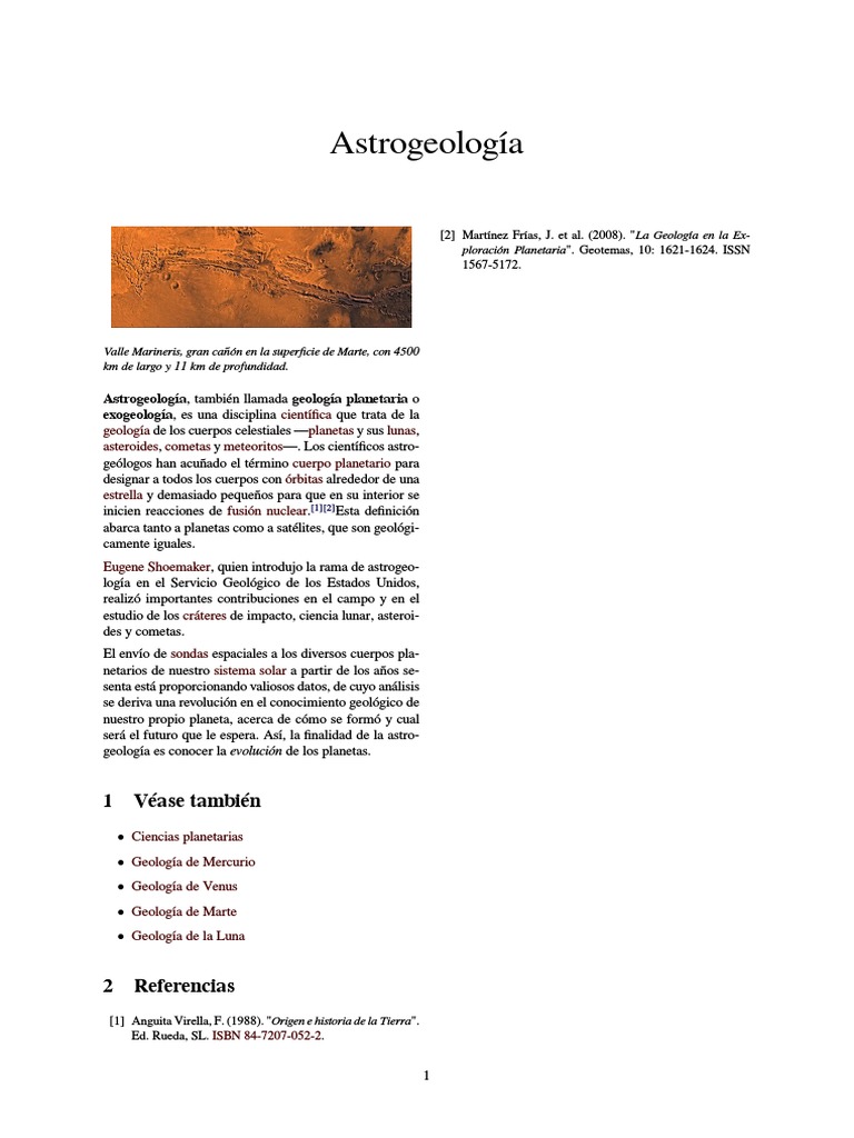 Introducción a la Astrogeología | PDF | Cuerpos del sistema solar ...