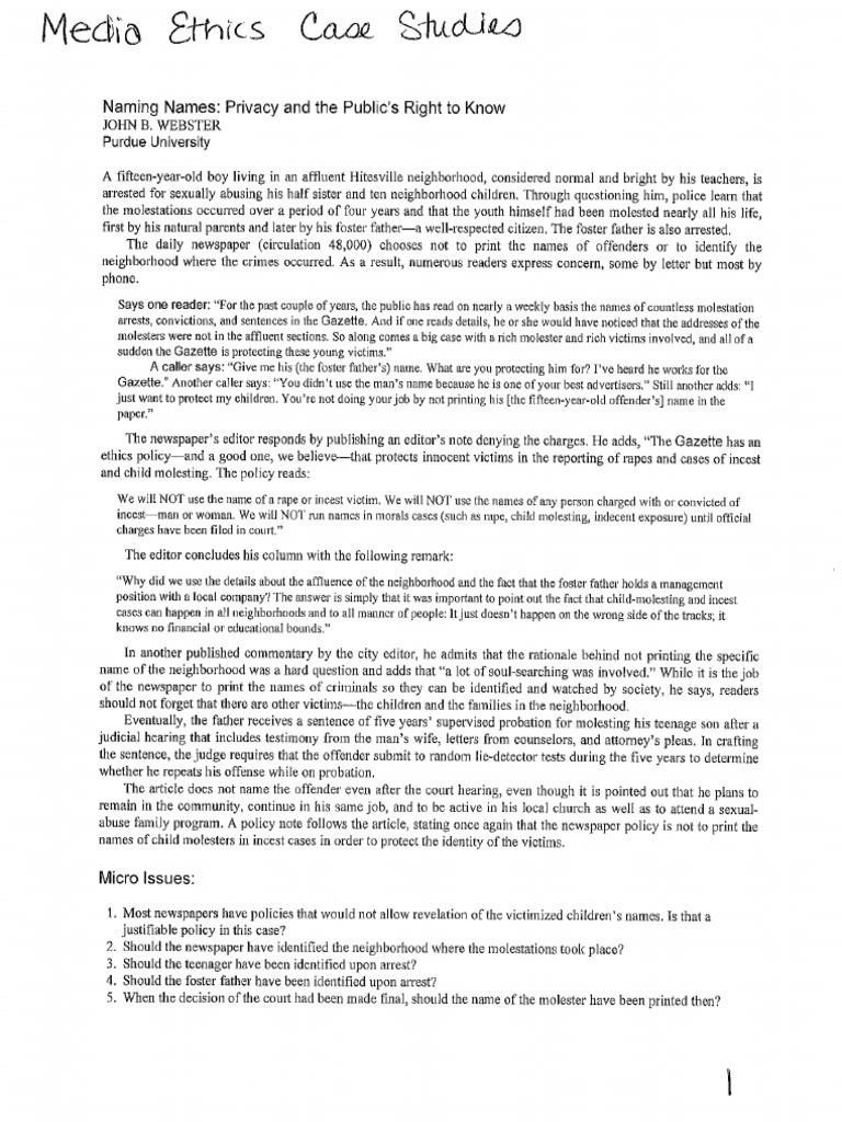 Case Studies Packet 1 | PDF