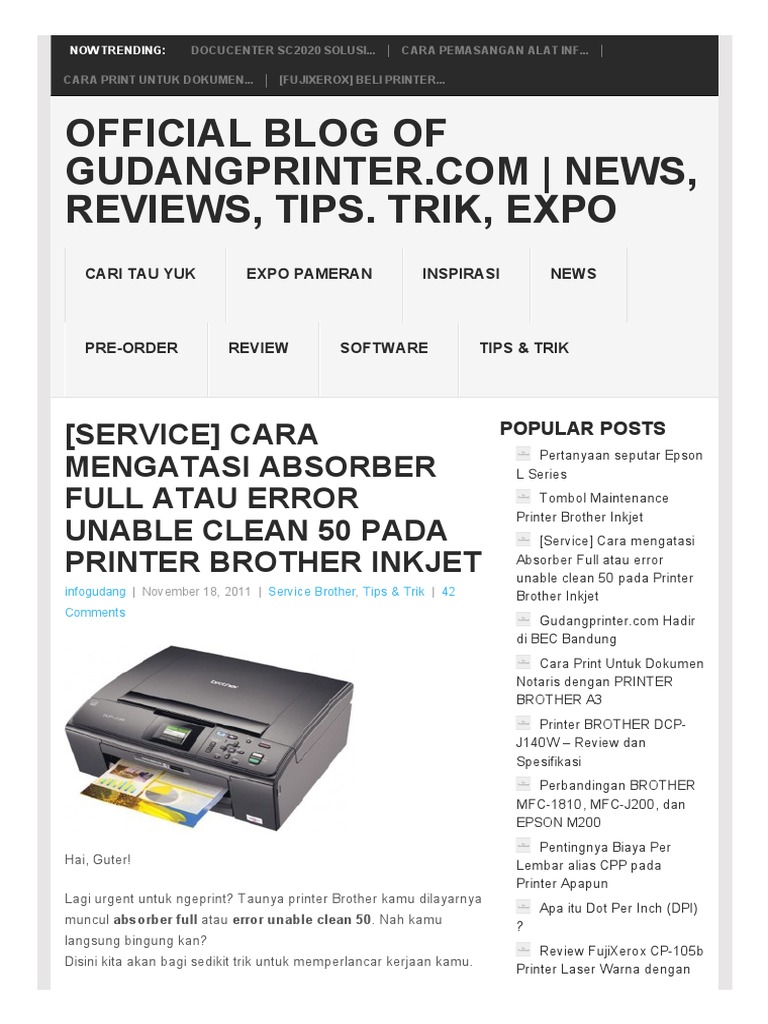 (Service) Cara Mengatasi Absorber Full Atau Error Unable Clean 50 Pada ...