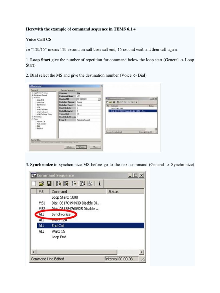 Herewith The Example of Command Sequence in TEMS 6 | PDF ...