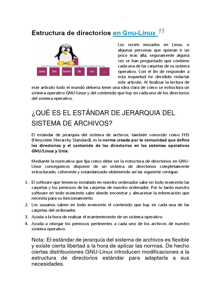 Estructura de directorios.pdf | Directorio (Computación) | Archivo de ...
