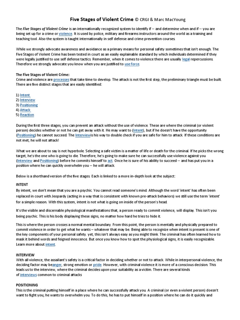 Five Stages of Violent Crime | PDF | Violence | Rape