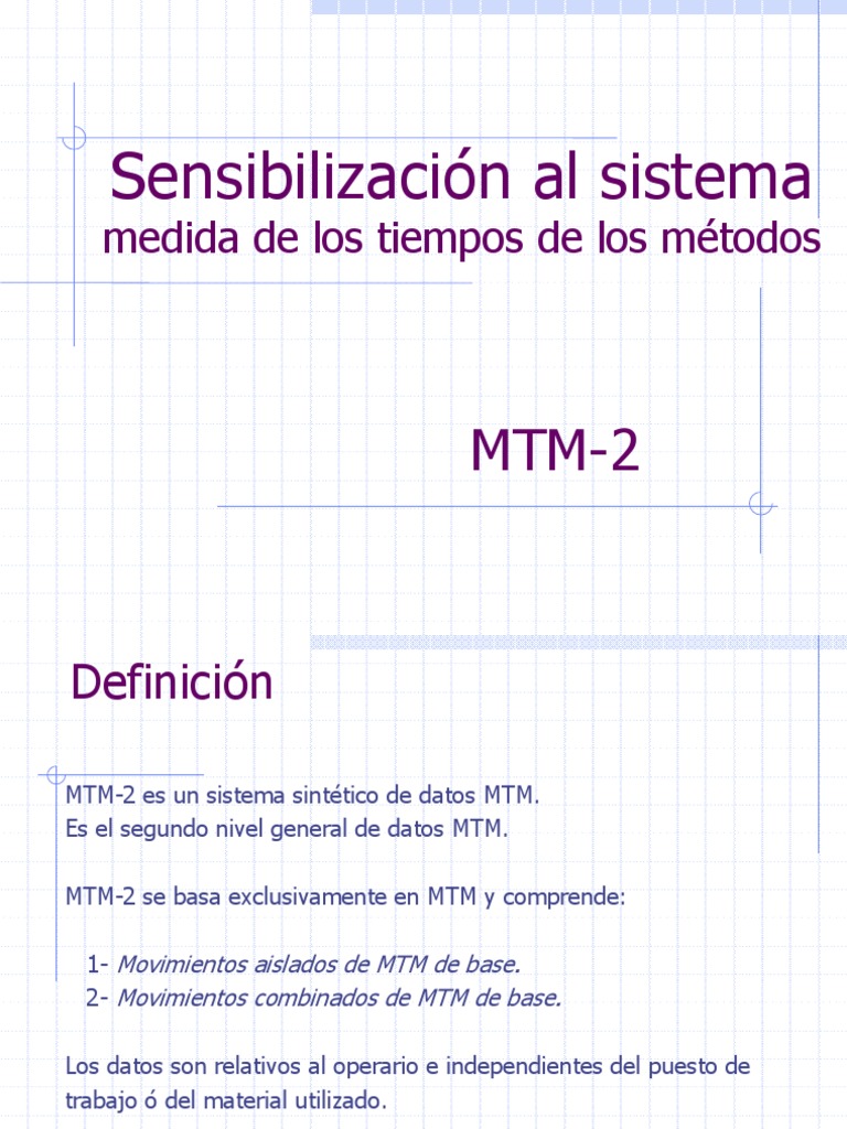 Estudio Del Trabajo MTM2 | PDF | Movimiento (física) | Peso