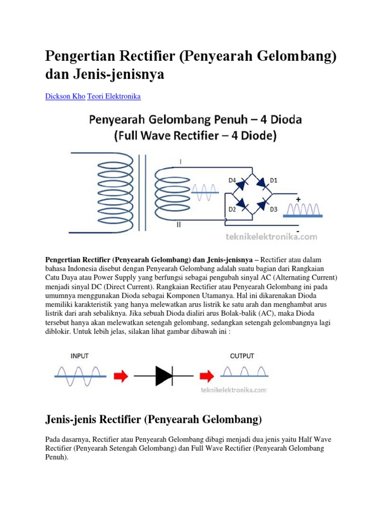 Pengertian Rectifier | PDF