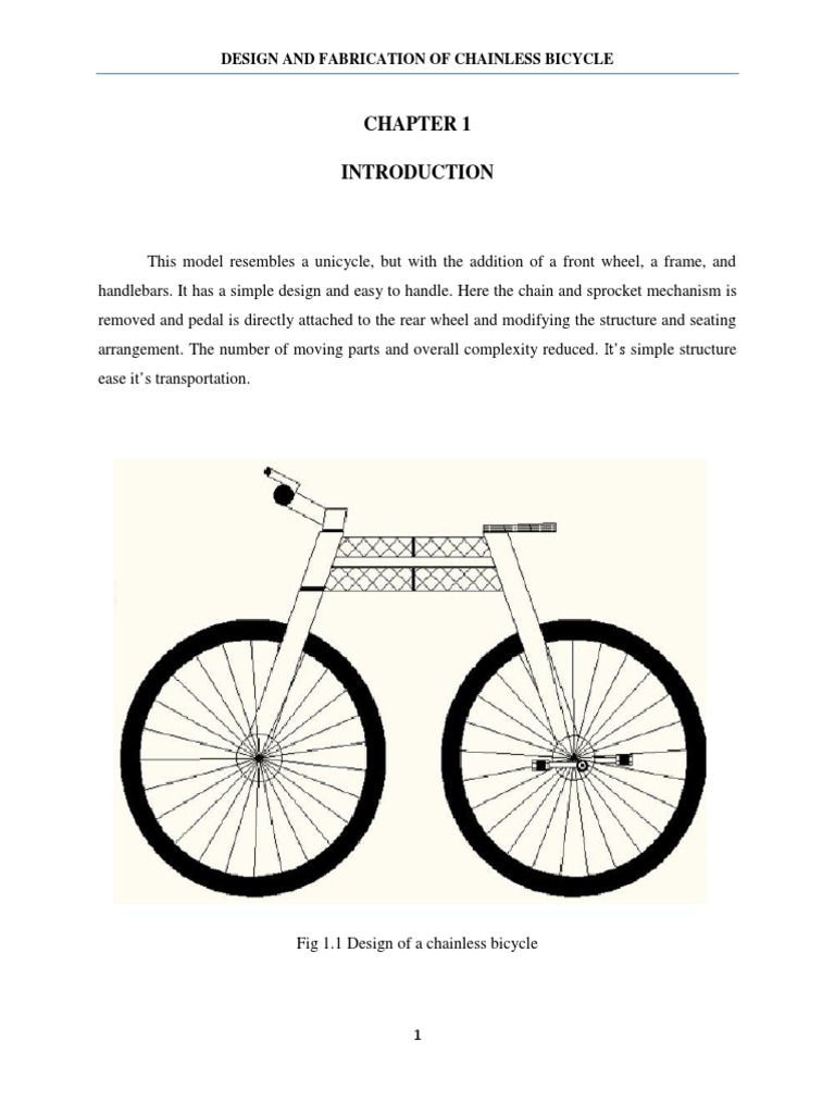 Design and Fabrication of Chainless Bicycle | PDF | Vehicles ...