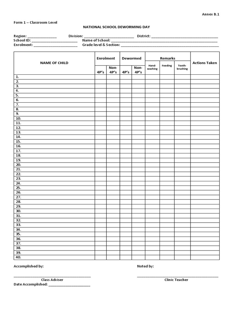 DEWORMING FORMS 1 and 2 | PDF