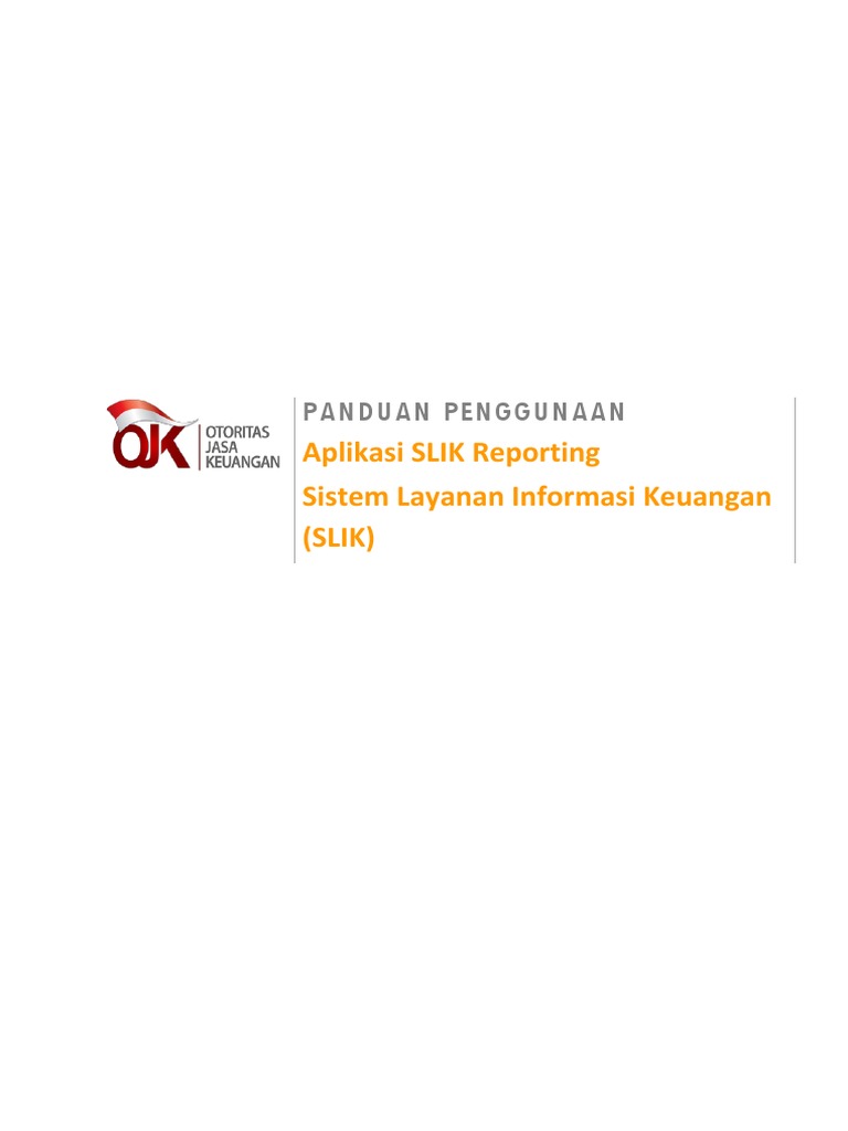 Panduan Penggunaan Aplikasi SLIK Reporting PDF | PDF