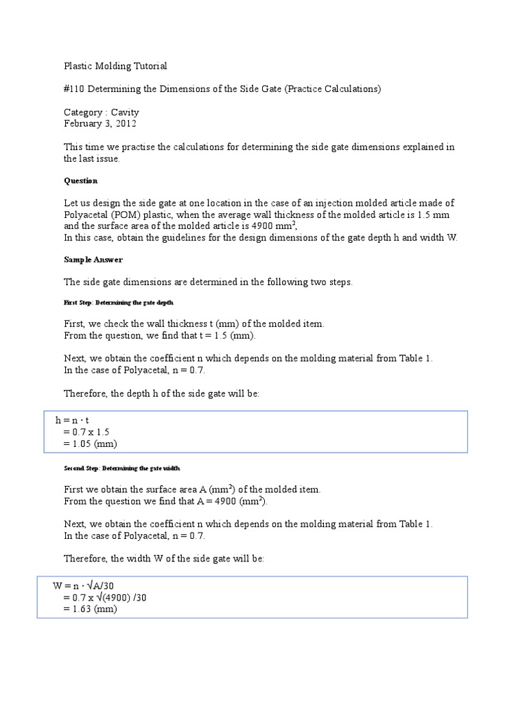 First Step: Determining The Gate Depth | PDF
