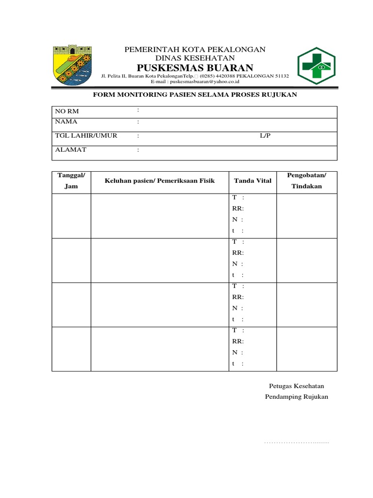 Form Monitoring Pasien Selama Proses Rujukan | PDF