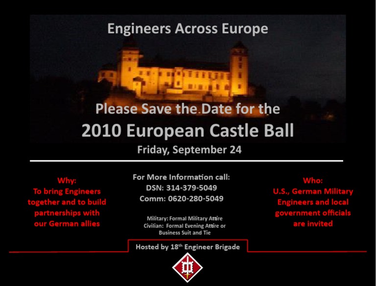 Save The Date Flyer For European Castle Ball | PDF
