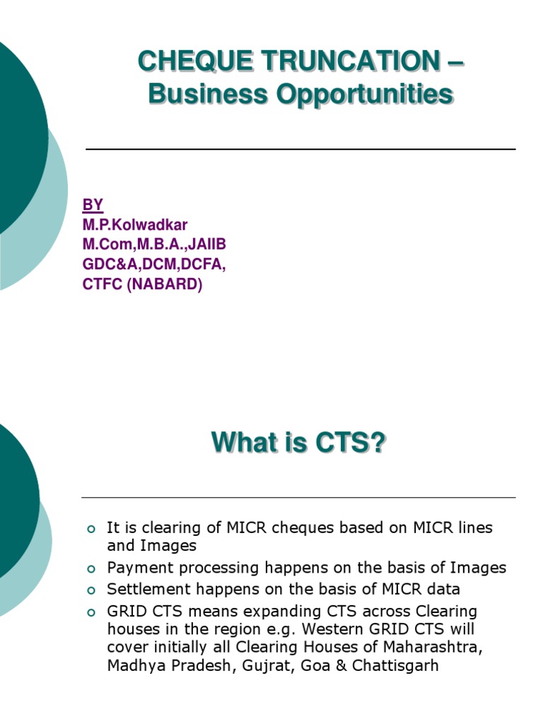 Cheque Truncation for Banks | PDF | Clearing House (Finance) | Cheque