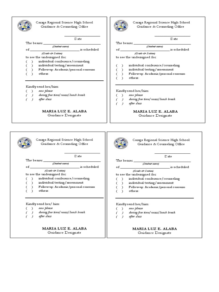 Call Slip | Download Free PDF | Schools | Educational Institutions