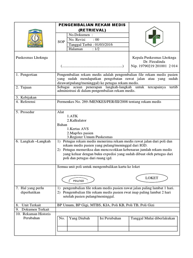 Pengembalian Rekam Medis | PDF | Sains & Matematika