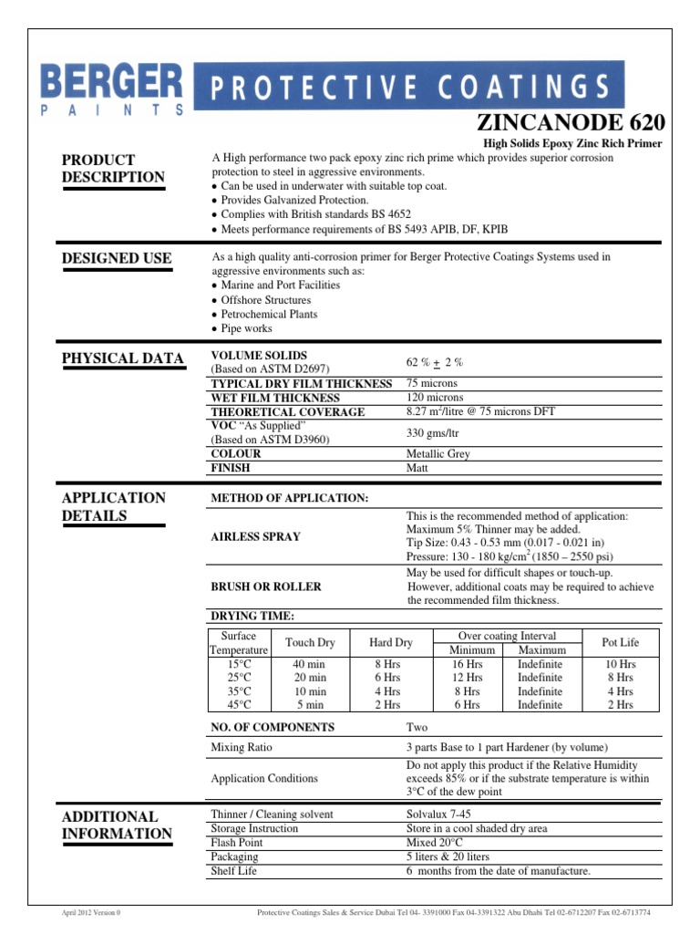 Pds Zincanode 620 Voc | PDF | Corrosion | Materials