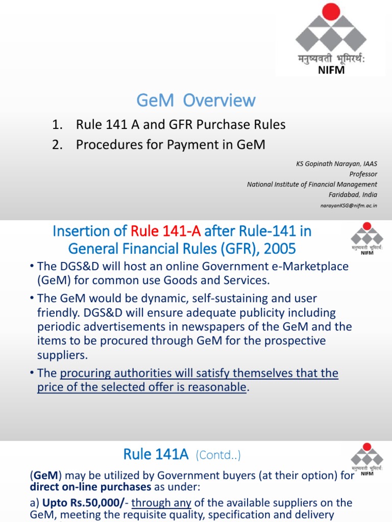 GeM Introduction | PDF | Invoice | Payments