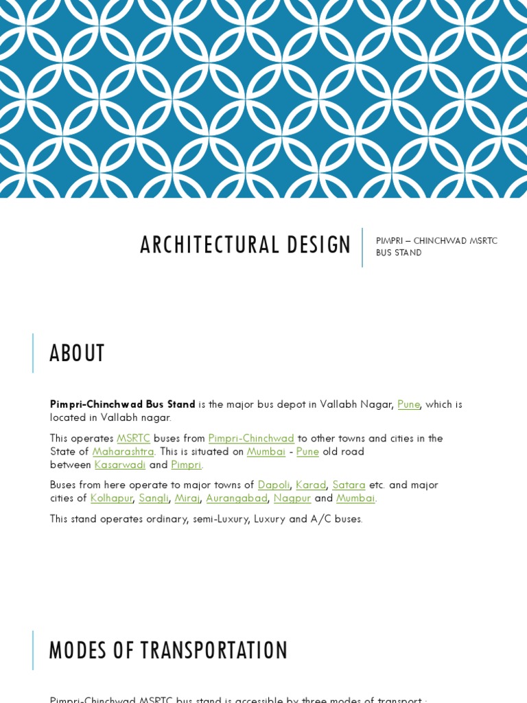 Architectural Design: Pimpri - Chinchwad MSRTC Bus Stand | PDF