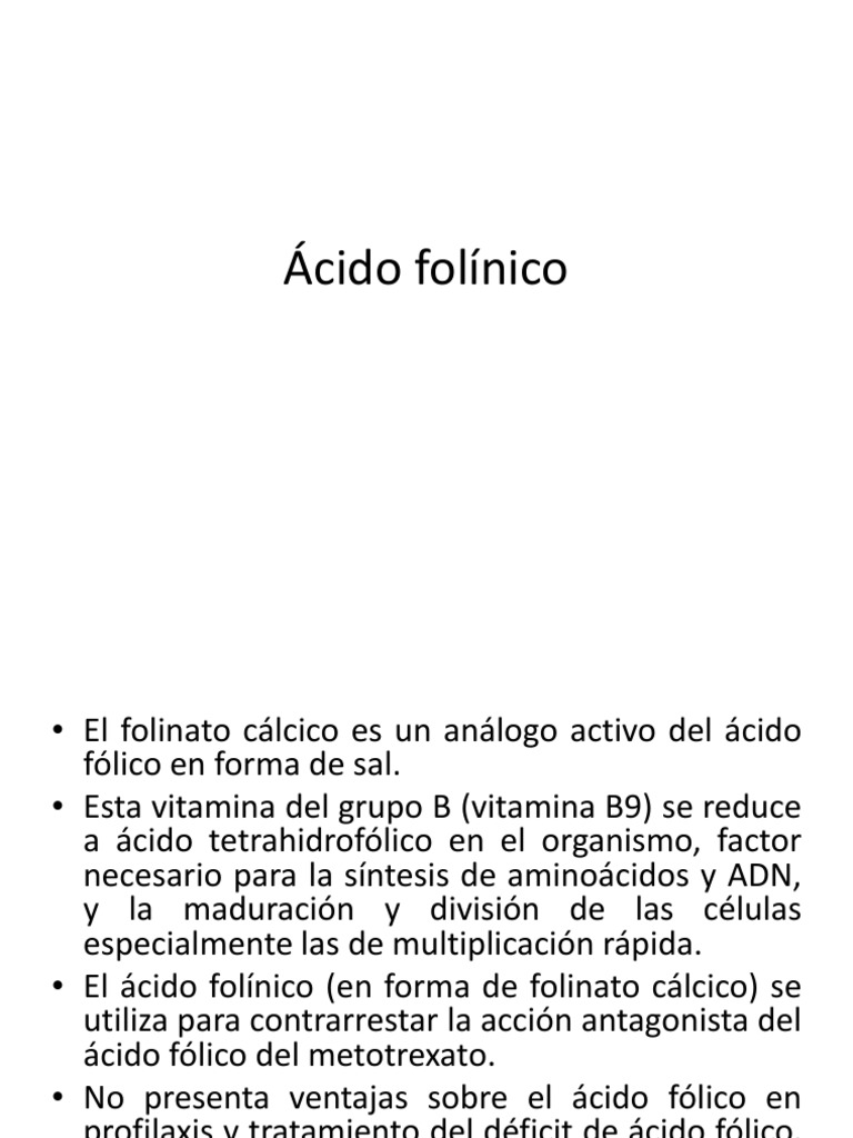 Ácido Folínico | PDF | Ciencias de la Salud | Medicina CLINICA