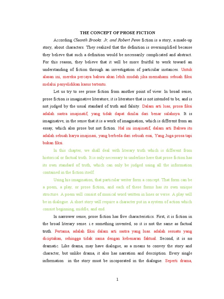 The Concept of Prose Fiction PDF | PDF | Novella | Narration