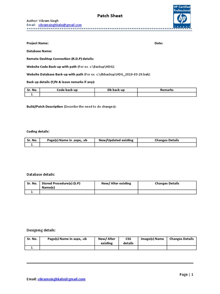 Patch Sheet Format | PDF