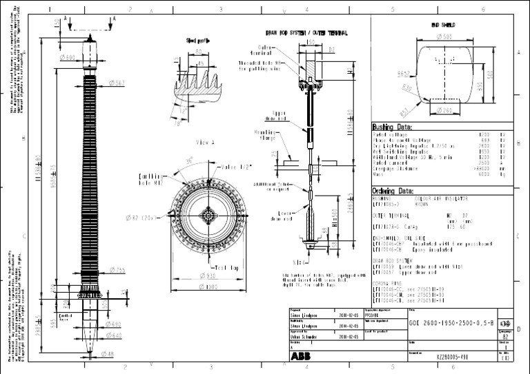 1200 KV Abb Bushing | PDF | Insulator (Electricity) | Electric Power