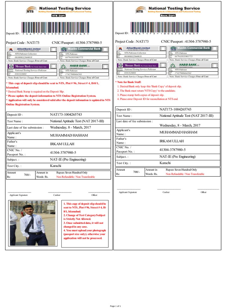 Deposit ID: Deposit ID:: Applicant Signature Cashier Officer Applicant ...