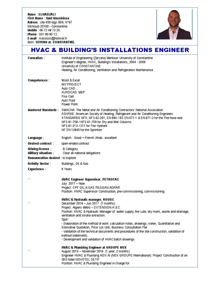Massinissa Elhadjali (English) | PDF | Hvac | Air Conditioning