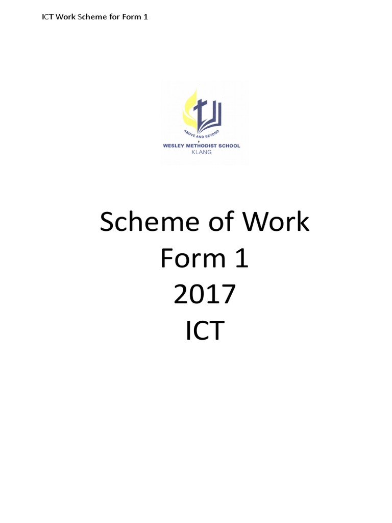 Computer Studies Scheme of Work For Form 1 (WMSK) | PDF | Chart | Spreadsheet