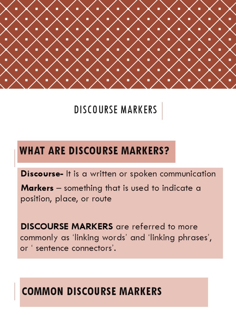 Discourse Markers | PDF | Languages